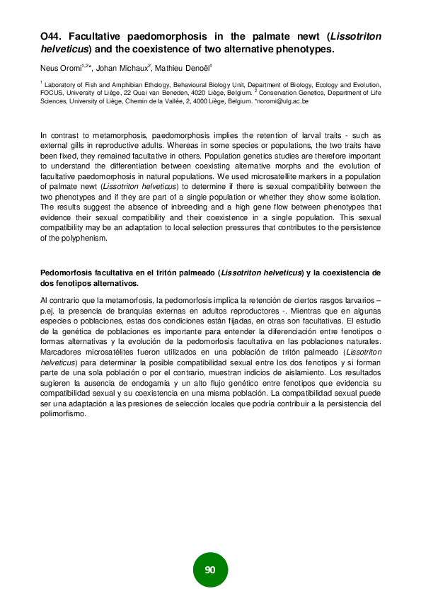 (PDF) Facultative paedomorphosis in the palmate newt (Lissotriton ...