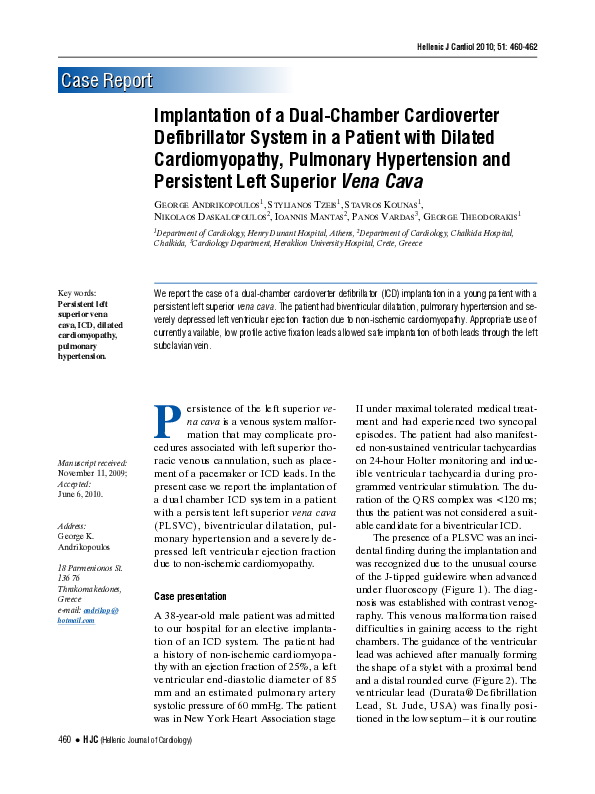 (PDF) Implantation of a dual-chamber cardioverter defibrillator system ...