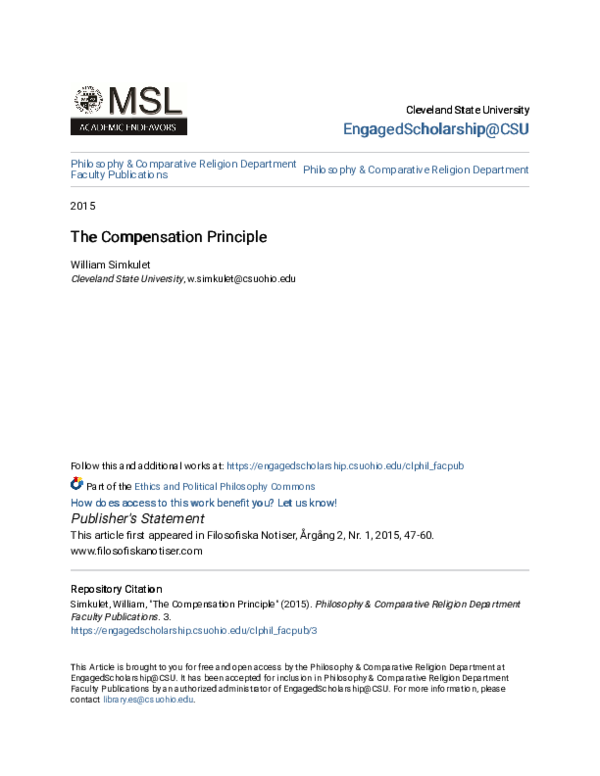 (PDF) Compensation Principle