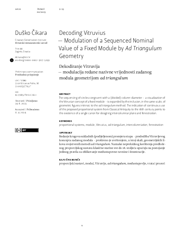 (PDF) Decoding Vitruvius -Modulation of a Sequenced Nominal Value of a ...