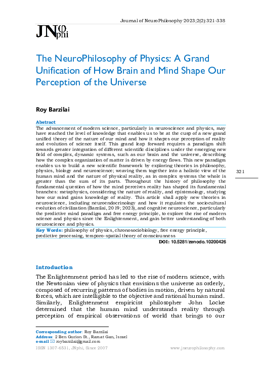 (PDF) The NeuroPhilosophy of Physics: A Grand Unification of How Brain ...