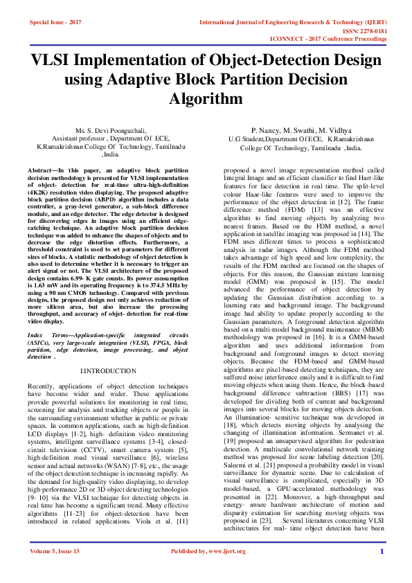 (PDF) VLSI Implementation of Object-Detection Design using Adaptive Block Partition Decision ...