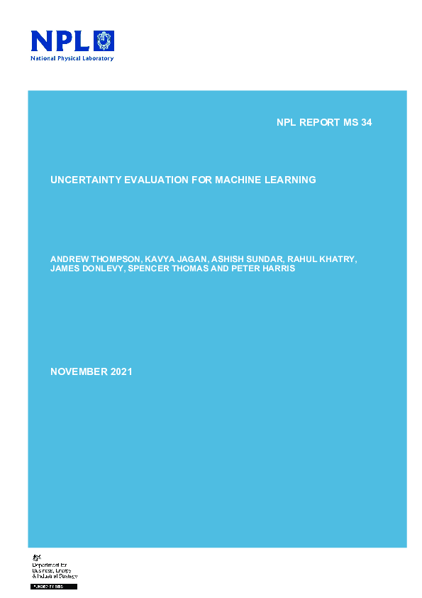 (PDF) Uncertainty evaluation for machine learning