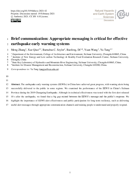 (PDF) Brief communication: Appropriate messaging is critical for ...