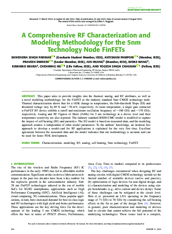 (PDF) A Comprehensive RF Characterization and Modeling Methodology for the 5nm Technology Node ...