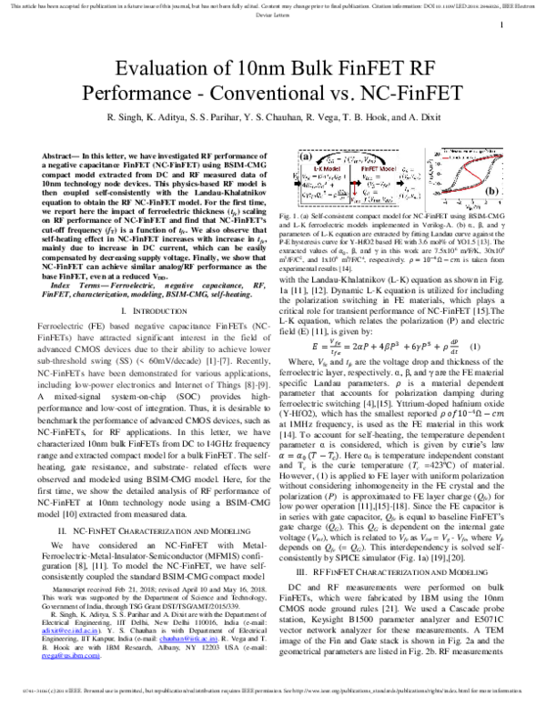 (PDF) Evaluation of 10-nm Bulk FinFET RF Performance—Conventional ...