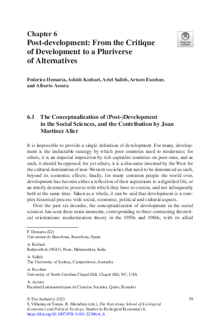 (PDF) Post-development: From the Critique of Development to a ...