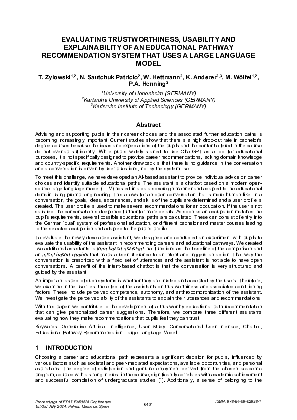 (PDF) EVALUATING TRUSTWORTHINESS, USABILITY AND EXPLAINABILITY OF AN ...