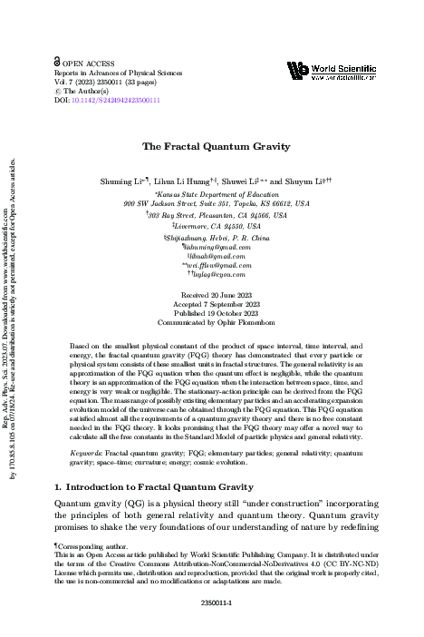 (PDF) The Fractal Quantum Gravity
