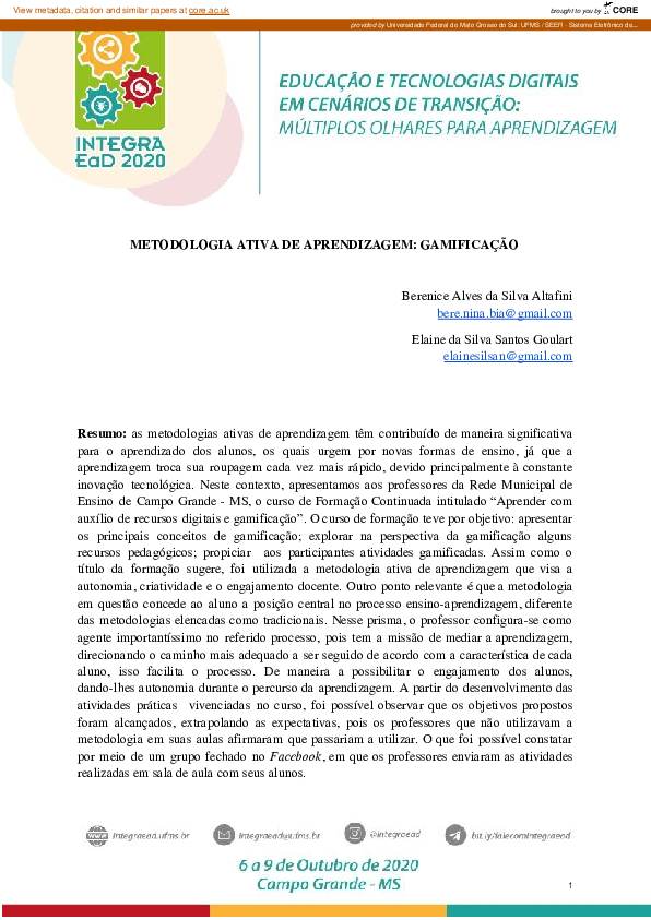 (PDF) Metodologia Ativa De Aprendizagem