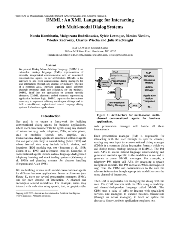 (PDF) Conversational Dialog Manager