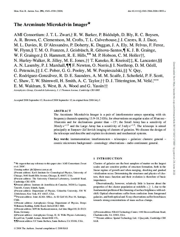 (PDF) The Arcminute Microkelvin Imager★