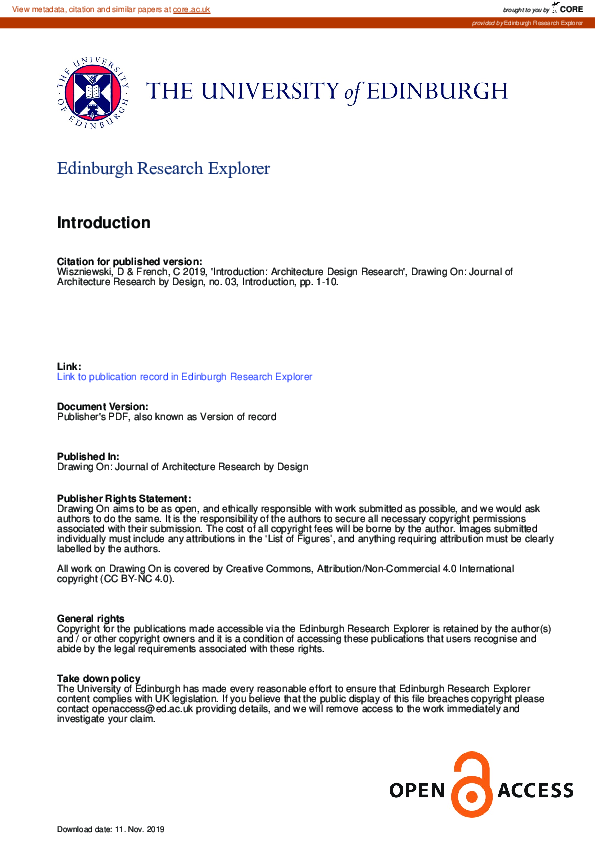 (PDF) Introduction: Architecture Design Research