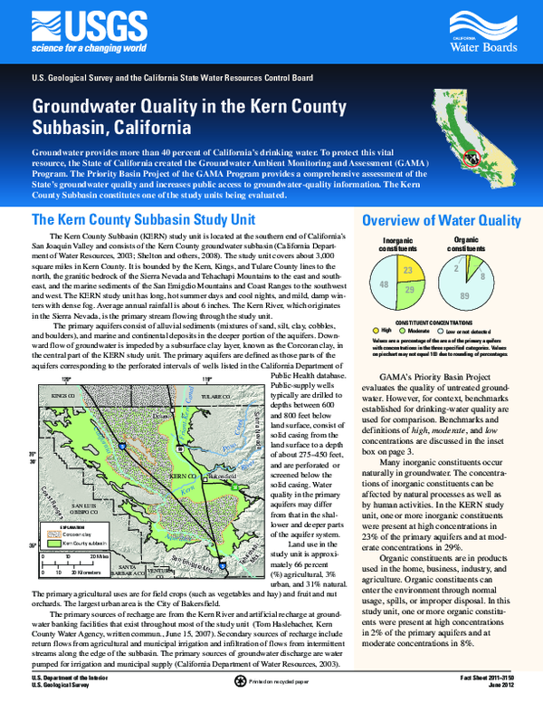 (PDF) Groundwater quality in the Kern County Subbasin, California