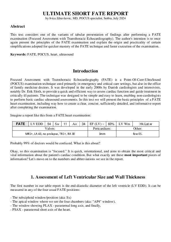 (PDF) ULTIMATE SHORT FATE REPORT