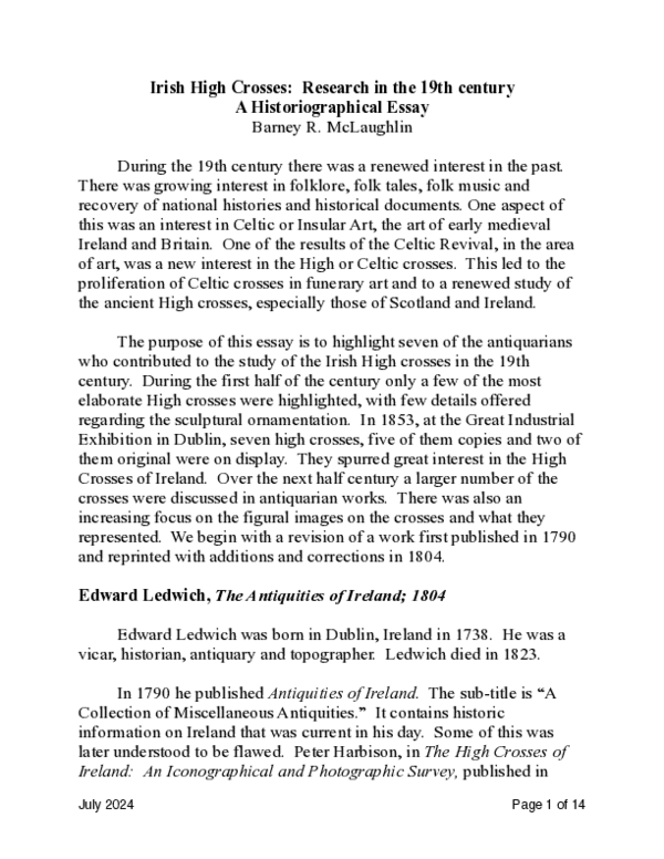 (PDF) Irish High Crosses: Research in the 19th century A ...