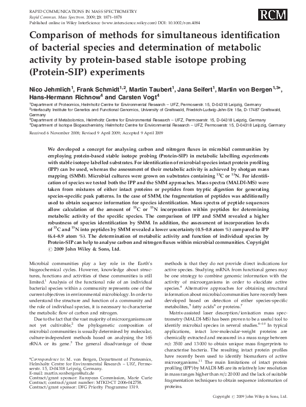 (PDF) Comparison of methods for simultaneous identification of bacterial species and ...