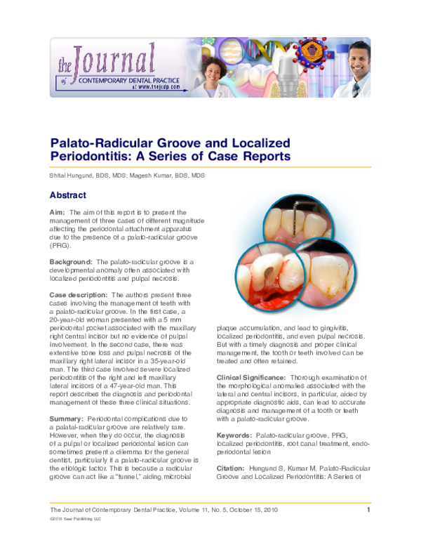 (PDF) Palato-Radicular Groove and Localized Periodontitis: A Series of ...