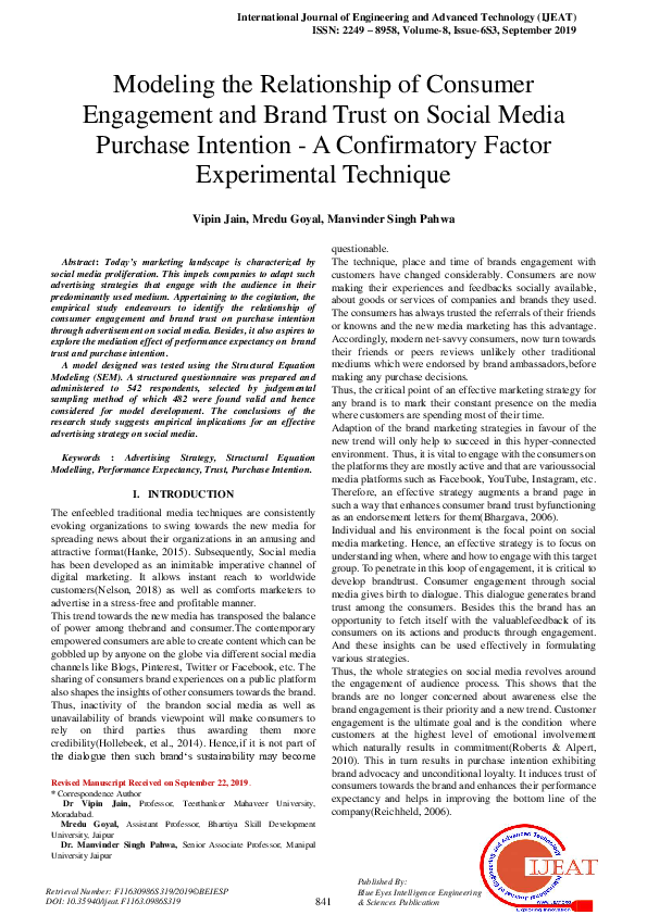 (PDF) Modeling the Relationship of Consumer Engagement and Brand Trust ...