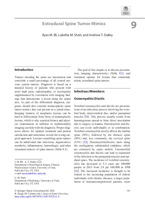 (PDF) Extradural Spine Tumor Mimics