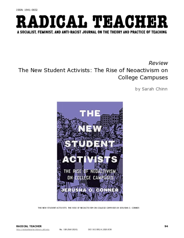 (PDF) The New Student Activists: The Rise of Neoactivism on College ...