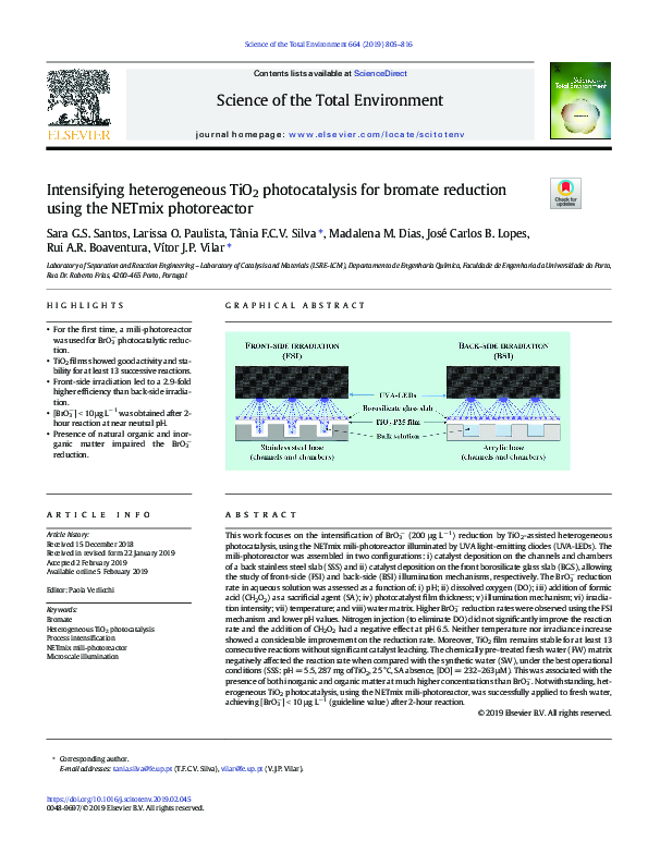 (PDF) Intensifying heterogeneous TiO2 photocatalysis for bromate ...