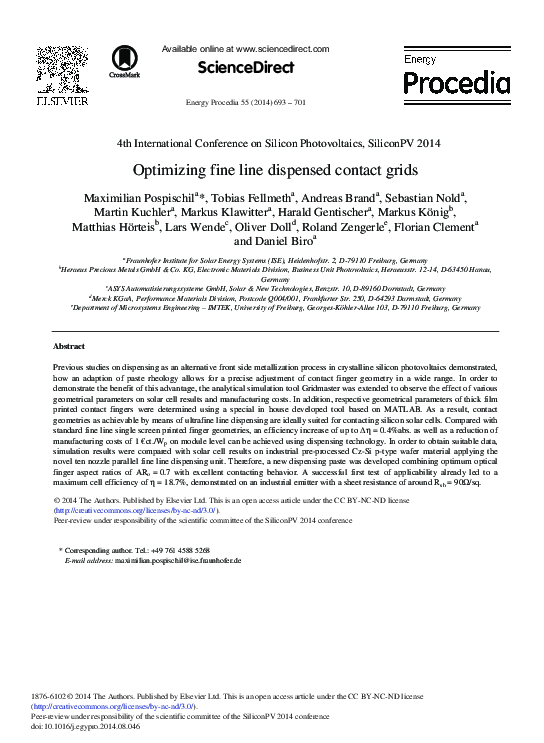 (PDF) Optimizing Fine Line Dispensed Contact Grids