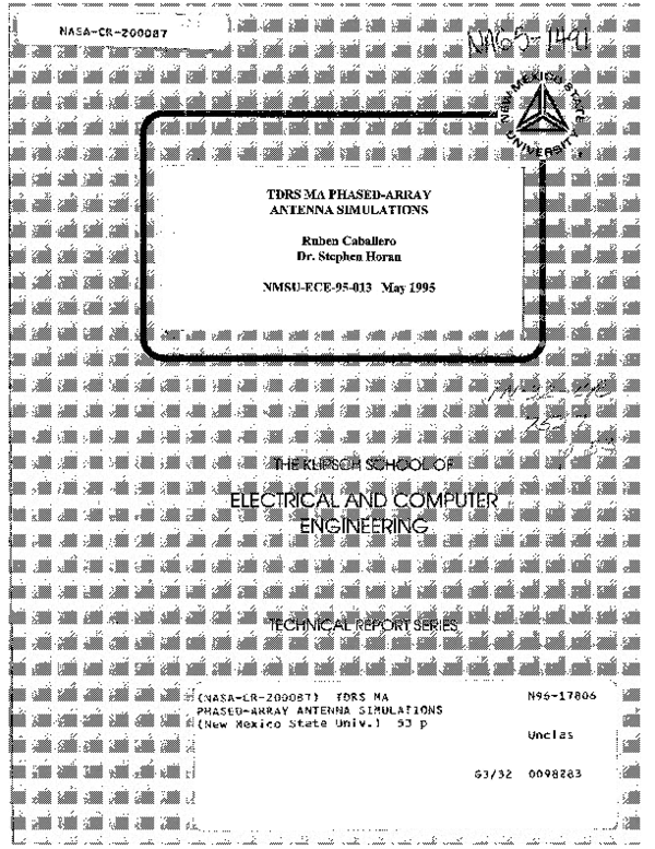 (PDF) TDRS MA phased-array antenna simulations