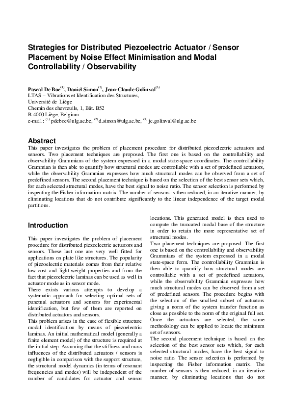 (PDF) Strategies for distributed piezoelectric actuator/sensor placement by noise effect ...