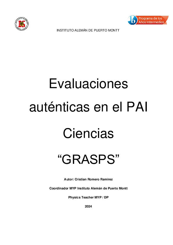 (PDF) Evaluación Autentica del PAI IB