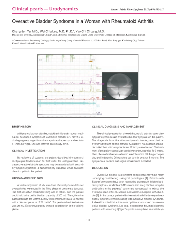 (PDF) Overactive Bladder Syndrome in a Woman with Rheumatoid Arthritis