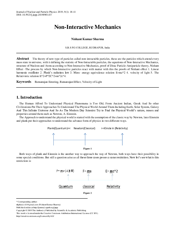 (PDF) Non-Interactive Mechanics