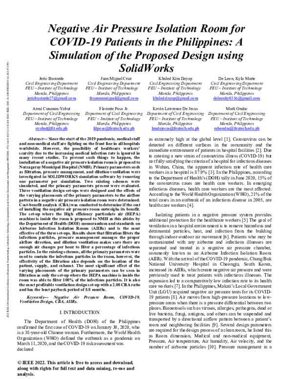 (PDF) Designing Effective Isolation Rooms for COVID-19