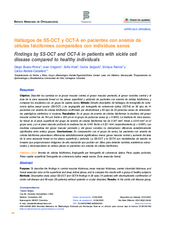 (PDF) Hallazgos de SS-OCT y OCT-A en pacientes con anemia de células ...