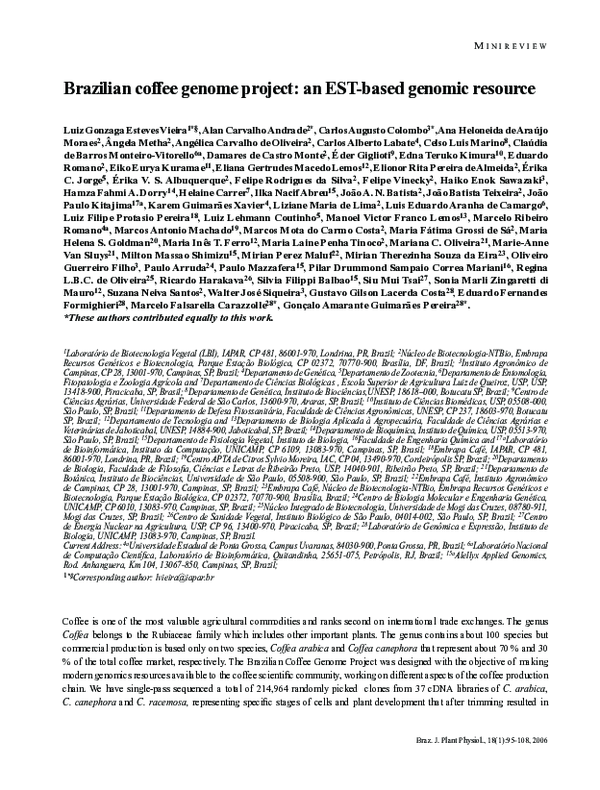 (PDF) Brazilian coffee genome project: an EST-based genomic resource