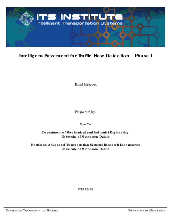 (PDF) Intelligent Pavement for Traffic Flow Detection – Phase II