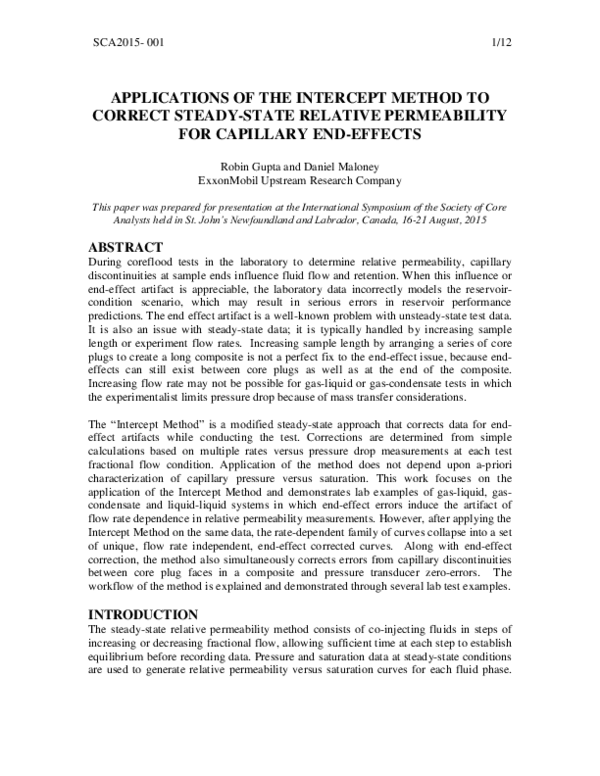 (PDF) Applications of the Intercept Method to Correct Steady-State ...