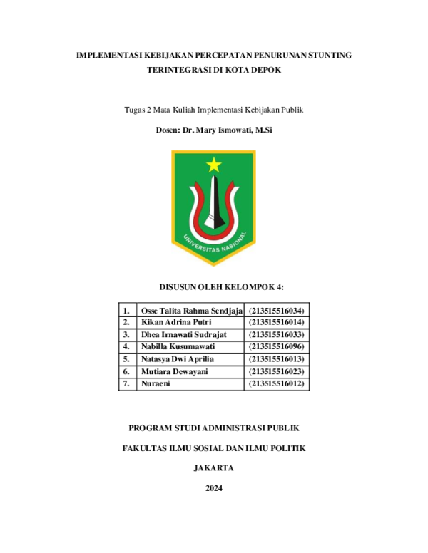 (PDF) (Dr. Mary Ismowati, M.Si) - Kelompok 4 - Tugas 2 Kelompok ...