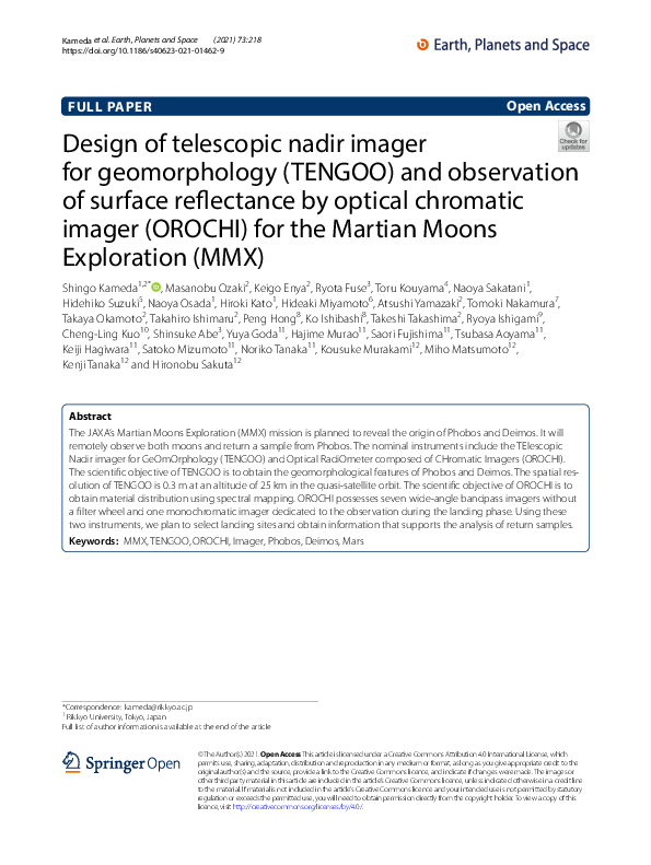 (PDF) Design of telescopic nadir imager for geomorphology (TENGOO) and ...