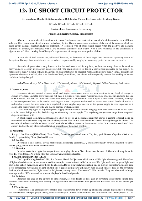 (PDF) 12V DC Short Circuit Protector