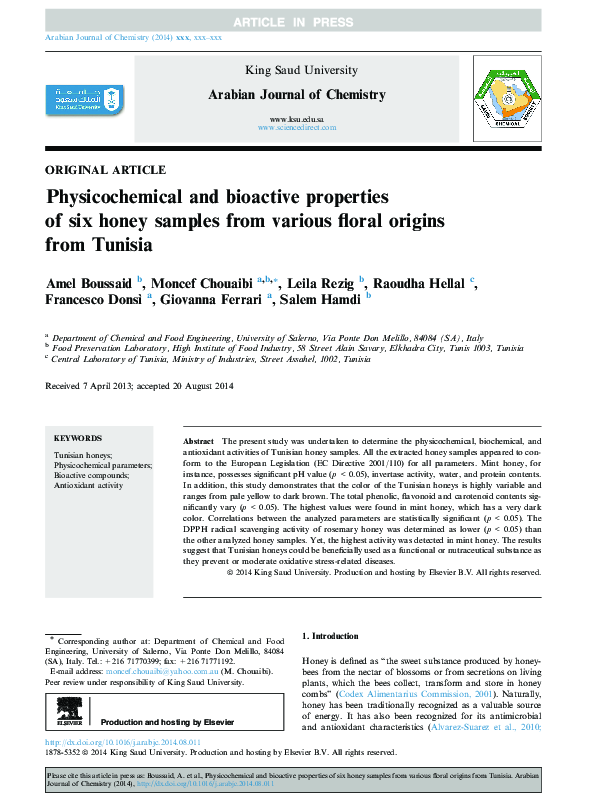 (PDF) Physicochemical and bioactive properties of Southern Brazilian ...