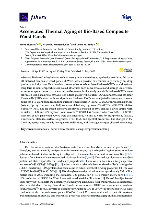 (PDF) Accelerated Thermal Aging of Bio-Based Composite Wood Panels
