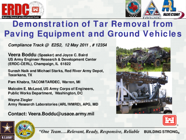 (PDF) Demonstration of Tar Removal from Paving Equipment and Ground ...