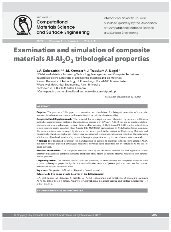 (PDF) Examination and simulation of composite materials Al-Al2O3 ...