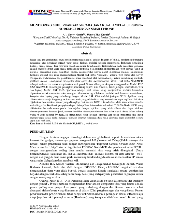 (PDF) Monitoring Suhu Ruangan Secara Jarak Jauh ESP8266 NodeMCU Dengan ...