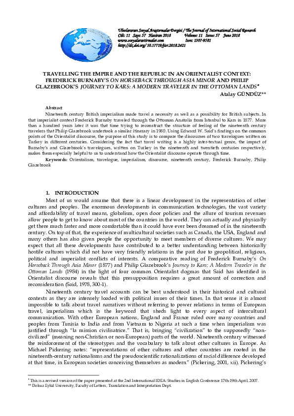 (PDF) Travelling the Empire and the Republic in an Orientalist Context ...