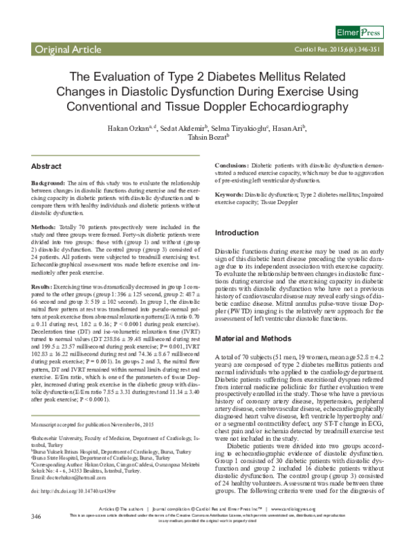 (PDF) The Evaluation of Type 2 Diabetes Mellitus Related Changes in ...