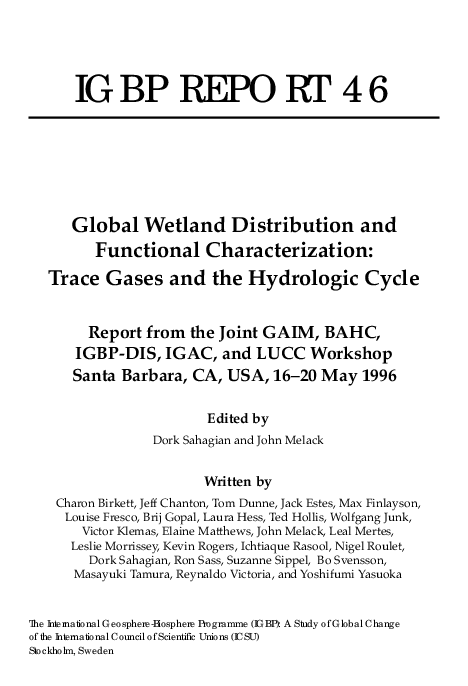 (PDF) Global wetland distribution and functional characterization ...
