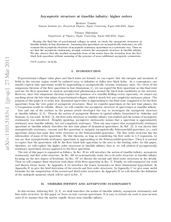 (PDF) Asymptotic structure at timelike infinity: higher orders