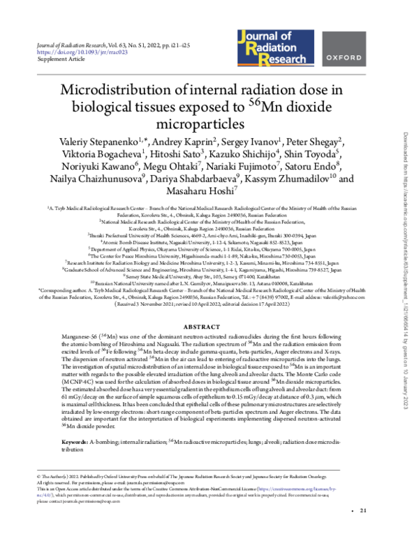 (PDF) Microdistribution of internal radiation dose in biological ...